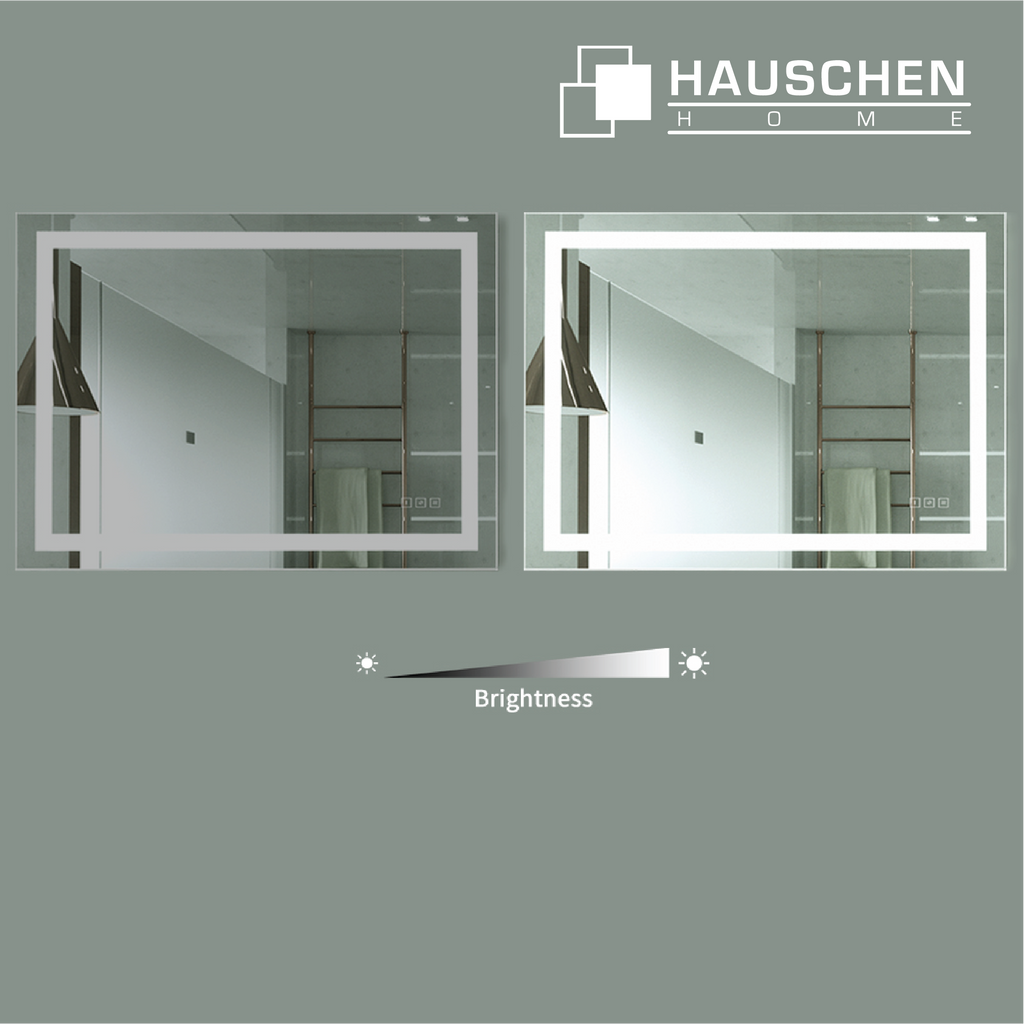 40x32 inch Dimmable LED Lighted Bathroom Mirror Rectangle-Hauschen Home ...